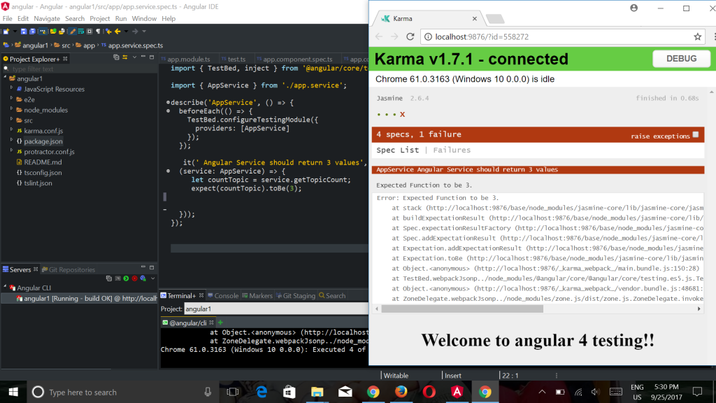 Testing Of Angular 4 Apps Using Angular Ide Dunebook